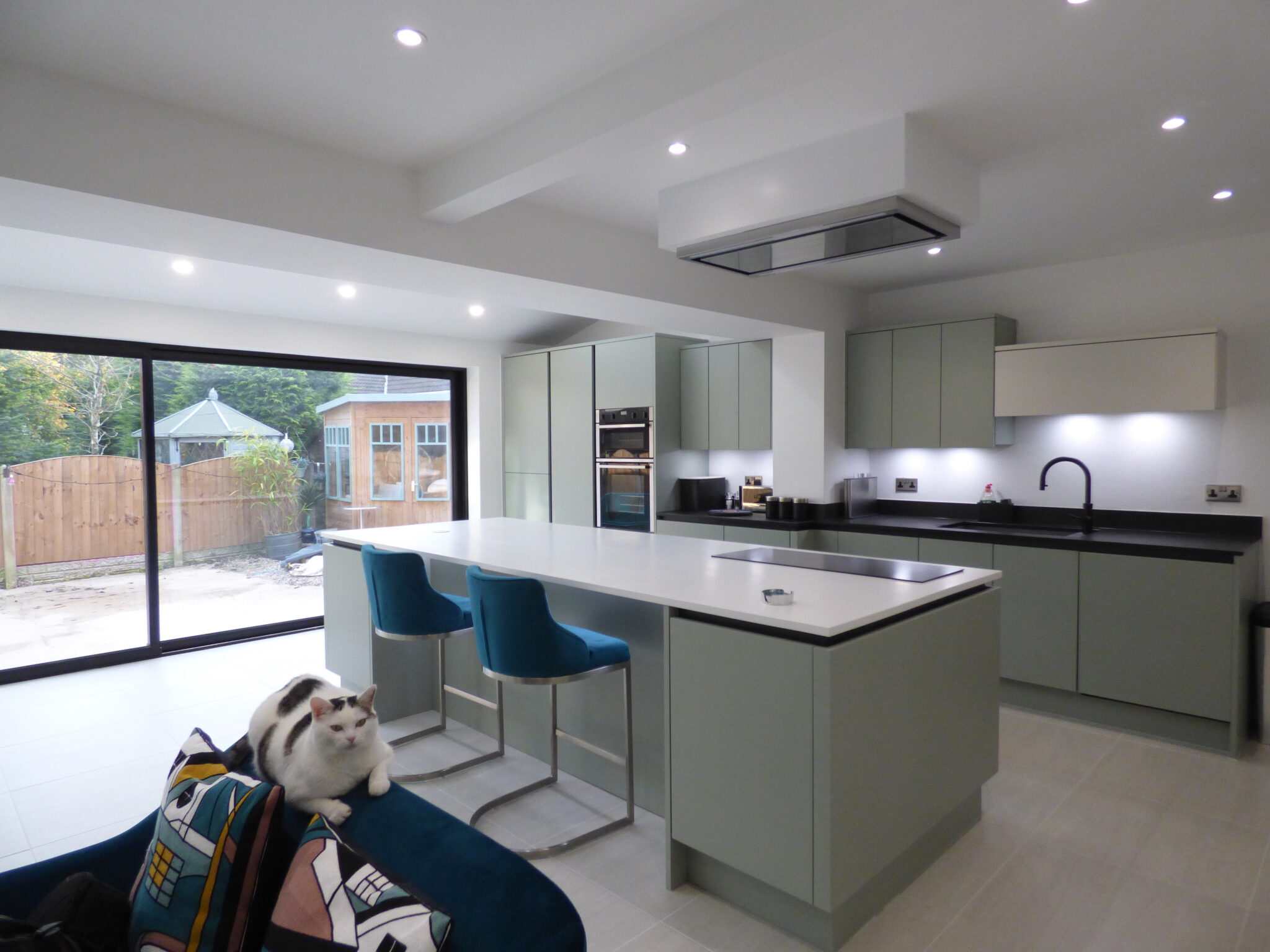 Handleless Rail System Modern Neutral Kitchen Living | Kitchen Flair